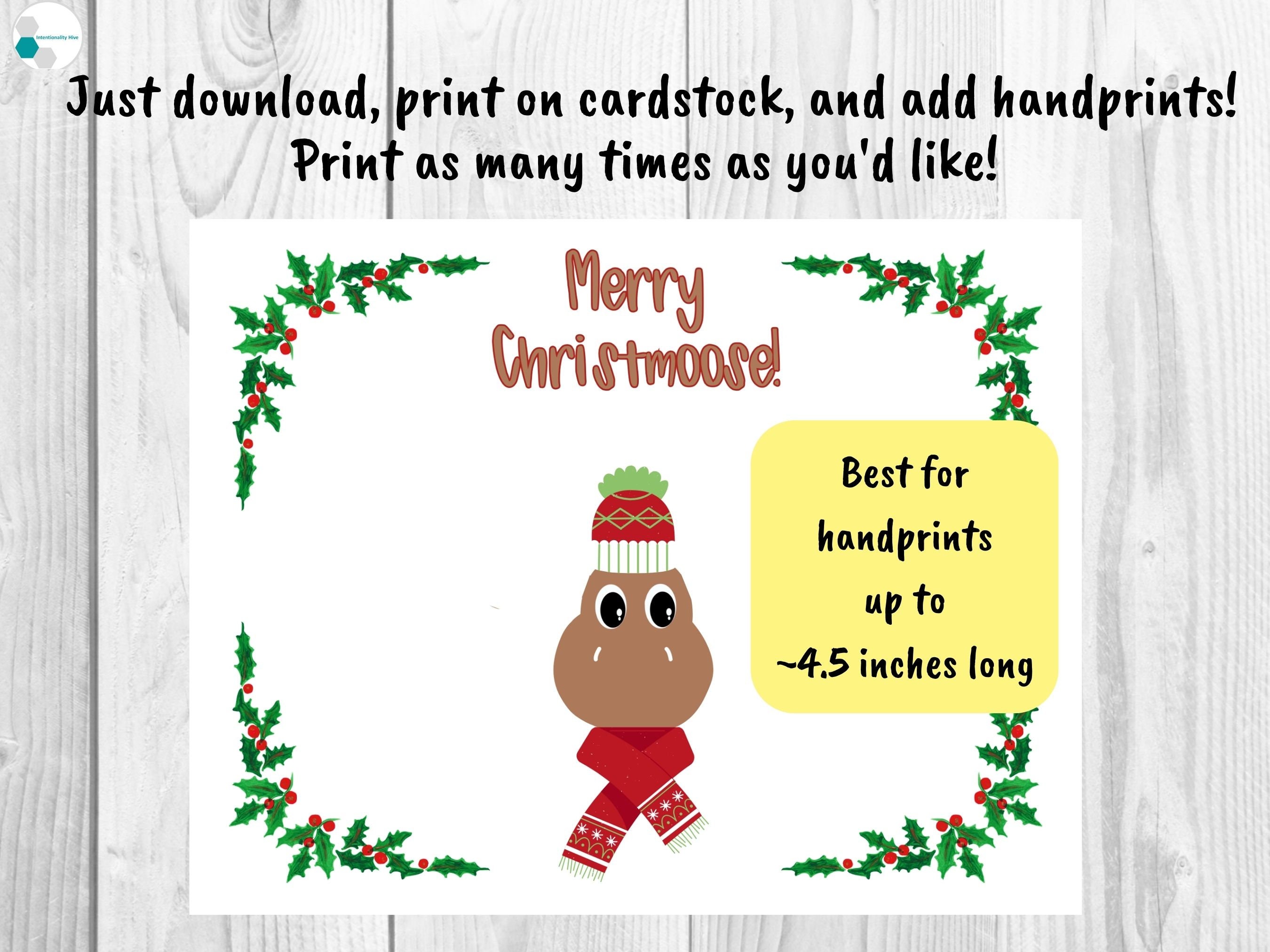 Christmas Moose Handprint Art Craft, Merry Christmoose Handprint Craft ...