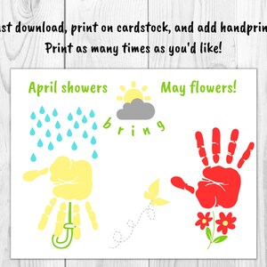 April Showers Handprint Art Spring Handprint Craft for - Etsy