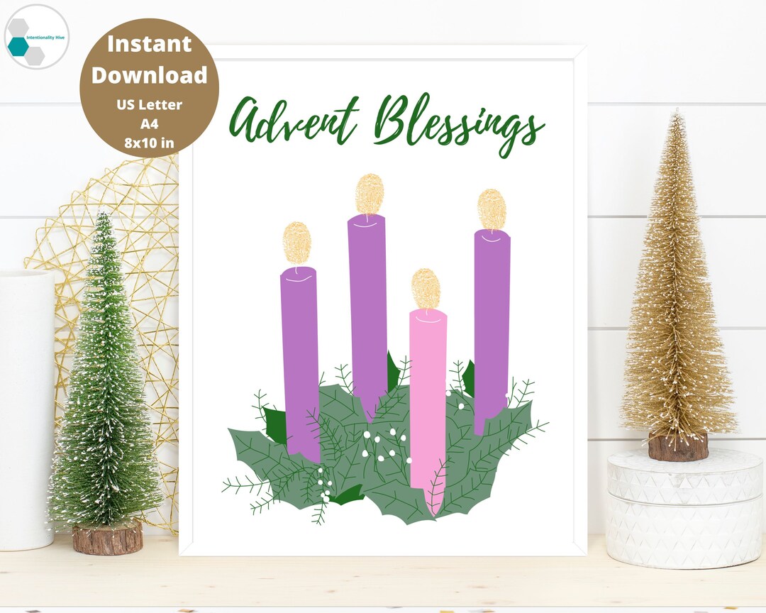 Advent Candles Fingerprint Craft for Kids Christmas - Etsy