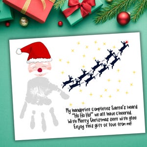 Santa Handprint Art Poem, Santa Beard Handprint Craft for Toddler Baby ...