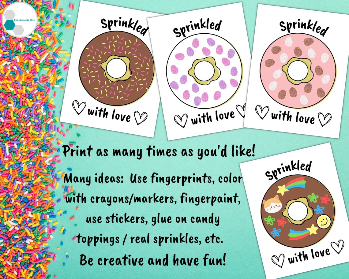 Donut Fingerprint Craft for Kids Printable Donut Craft & - Etsy