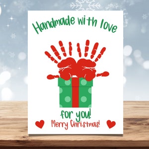 Handprint Art Christmas Gift From Toddler Baby Preschool Kids ...