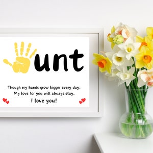 Aunt Handprint Gift, Aunt Gift From Baby Niece Nephew Toddler, Baby ...