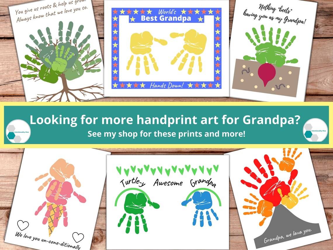 Grandpa Printable Handprint Craft Father's Day Handprint | Etsy
