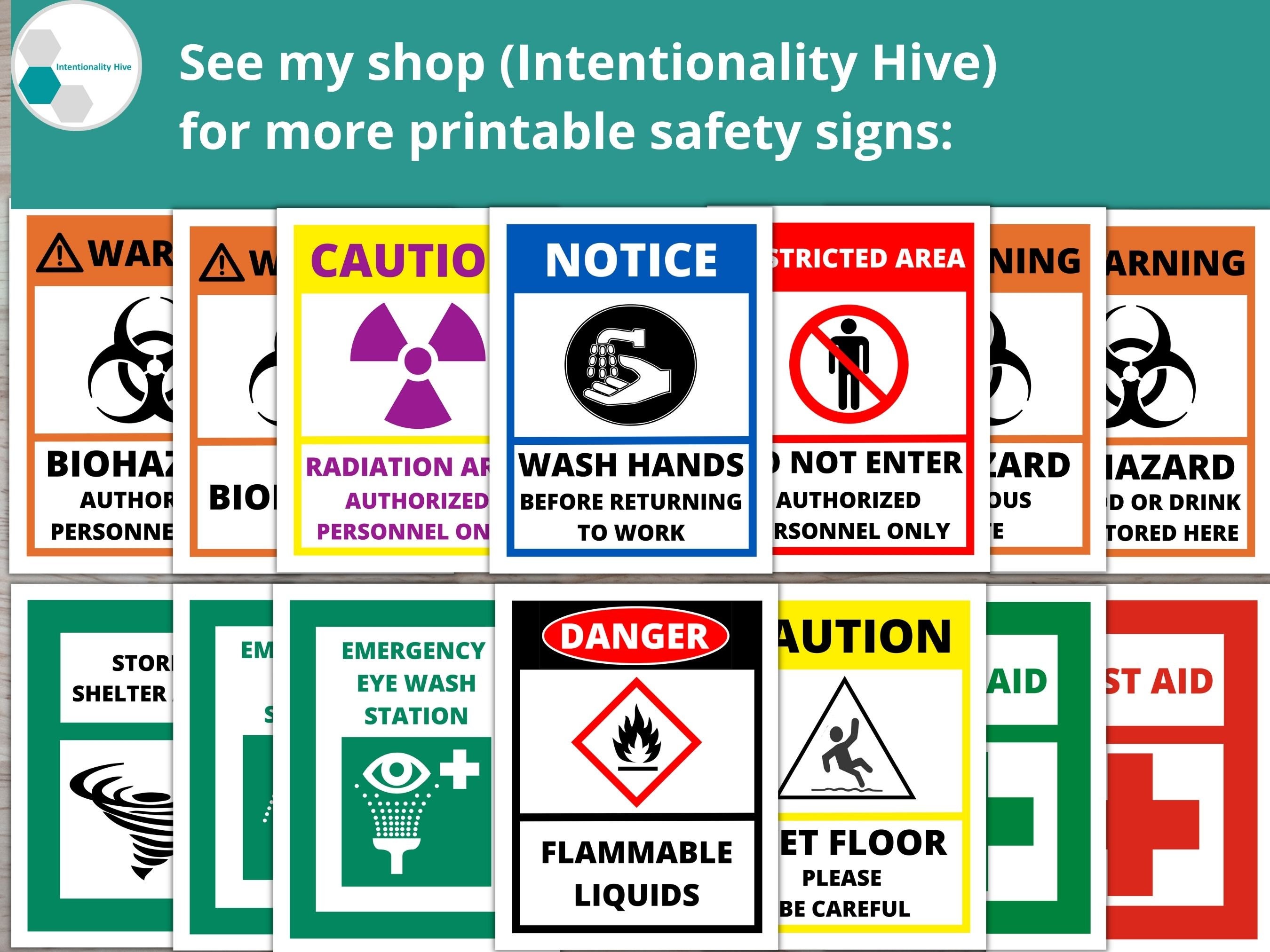 Linen Printable Sign Biohazard Labels