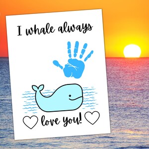 Whale Handprint Art for Mom | Printable Mom Gift From Baby Boy, Girl ...