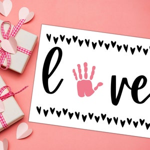 Love Handprint Art Gift | Valentine's Day Handprint Art for Kids ...