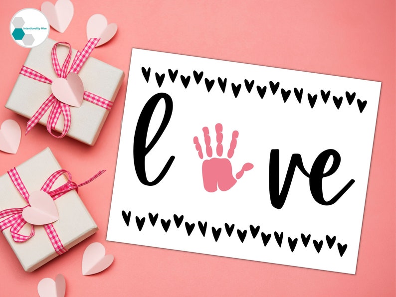Love Handprint Art Gift Valentine's Day Handprint Art - Etsy