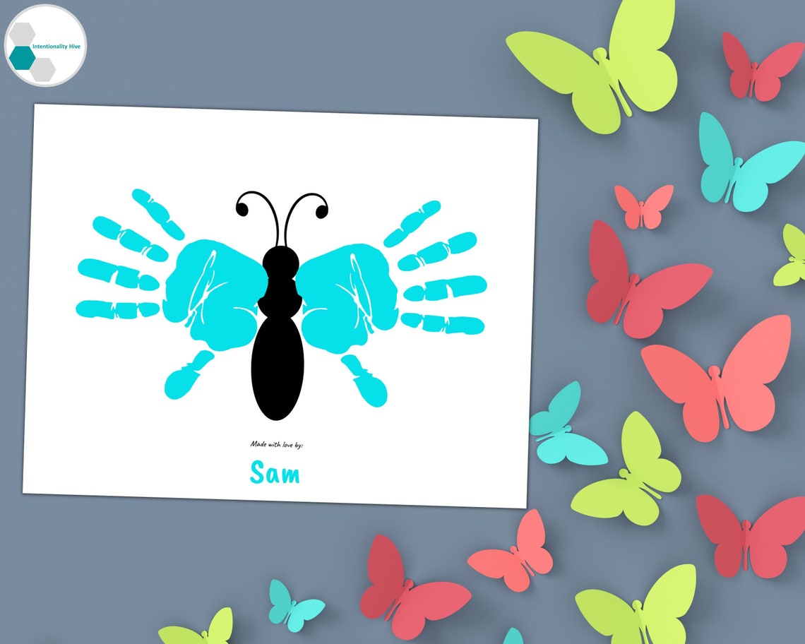 Butterfly Handprint and Footprint Art - Set of 3 | Printable Handprint ...