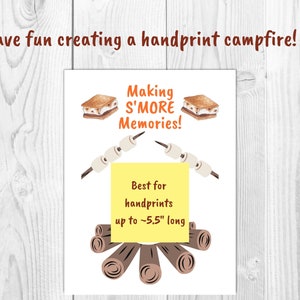 Campfire Handprint Art | Making Smore Memories Camping Craft for ...