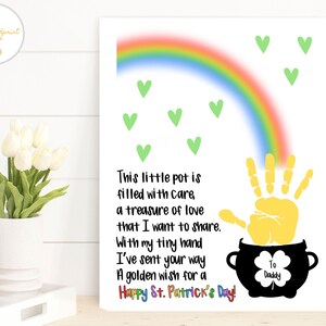 Gold St Patrick's Day Handprint Art Poem, DIY St Patricks Day Craft for ...