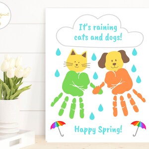Raining Spring Handprint Craft Printable, Happy Spring Craft for ...