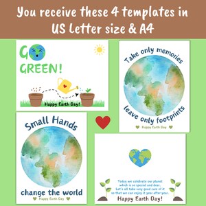 Earth Day Handprint Footprint Art Crafts Bundle, Handprint Earth Day ...