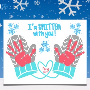 Winter Mittens Handprint Art Craft, Winter Handprint Craft for Toddlers ...