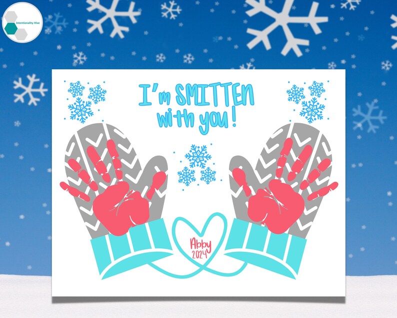 Winter Mittens Handprint Art Craft, Winter Handprint Craft for Toddlers ...