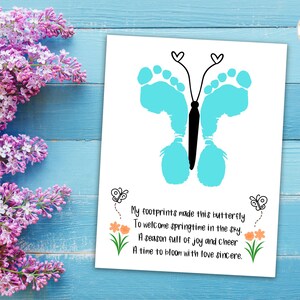 Butterfly Spring Footprint Art Poem, Butterfly Footprint Poem Gift ...