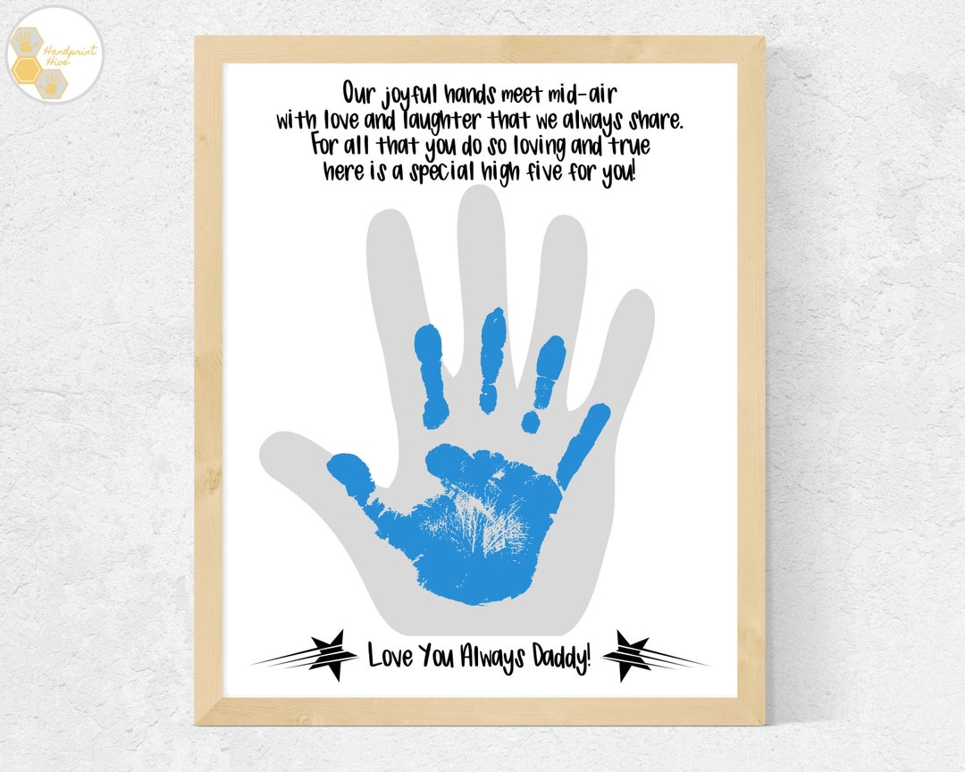 Daddy Handprint Poem High Five, Dad Handprint Craft Daddy Hands Poem ...