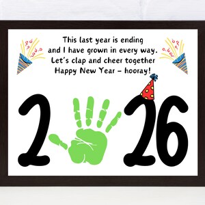 2026 New Years Handprint Art Poem, New Year Handprint Craft 2026 ...