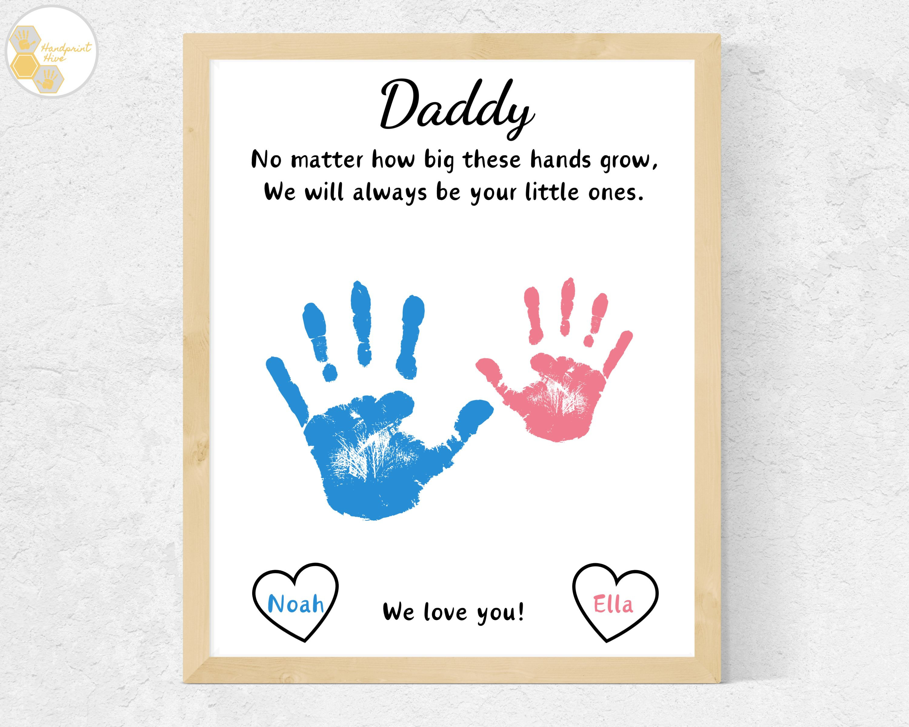 Dad Handprints Gift From 2 Kids / 3 PRINTABLE, DIY Sentimental Father's ...