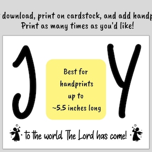 Joy Christmas Handprint Art Craft, Christian Handprint Craft Christmas ...