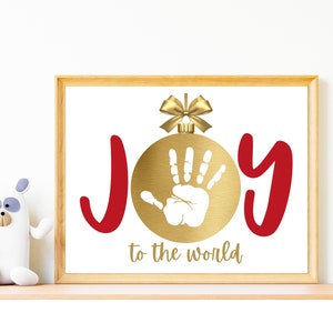 Joy Handprint Christmas Ornament Craft, Christmas Handprint Art Craft ...
