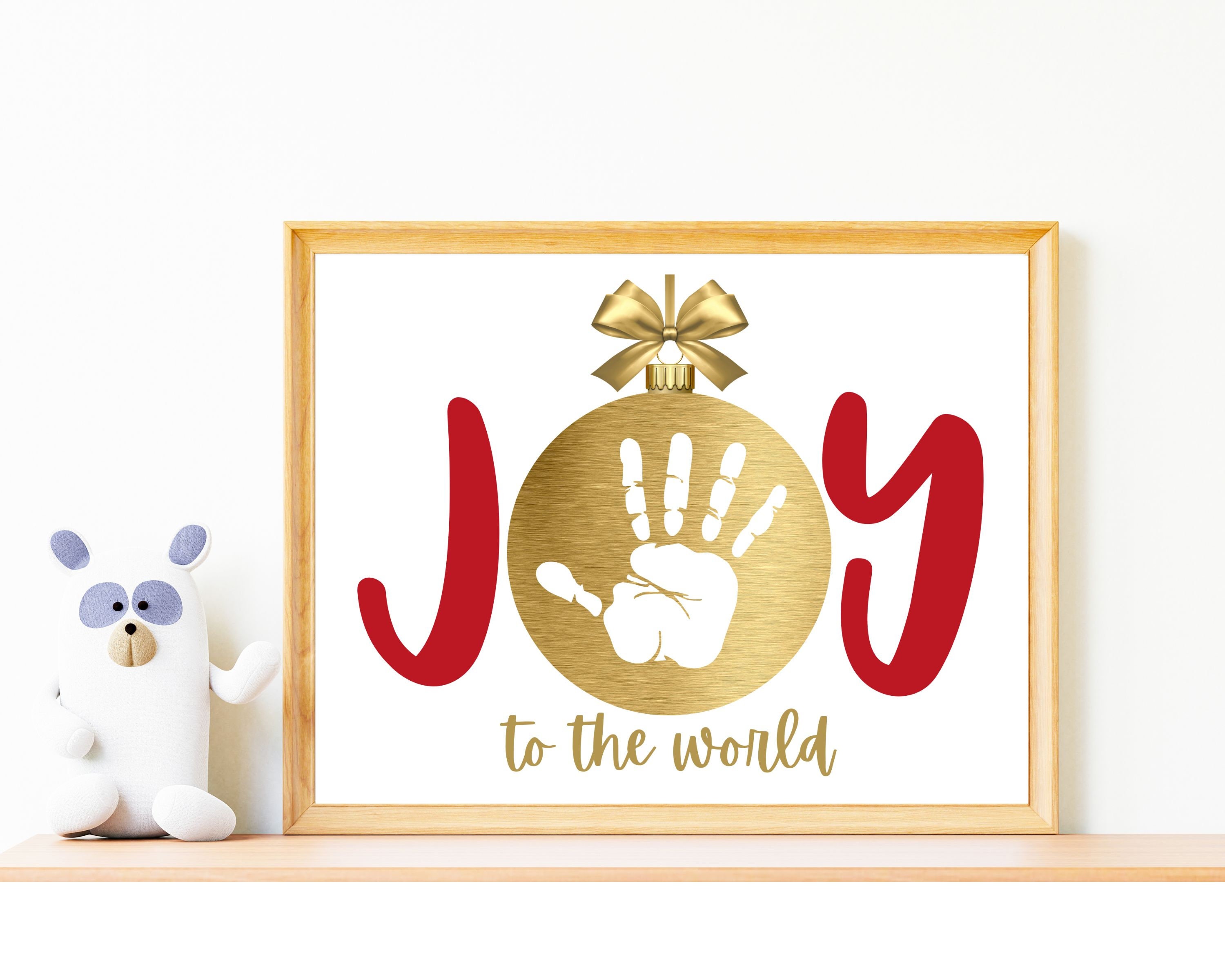 Joy Handprint Christmas Ornament Craft, Christmas Handprint Art Craft ...