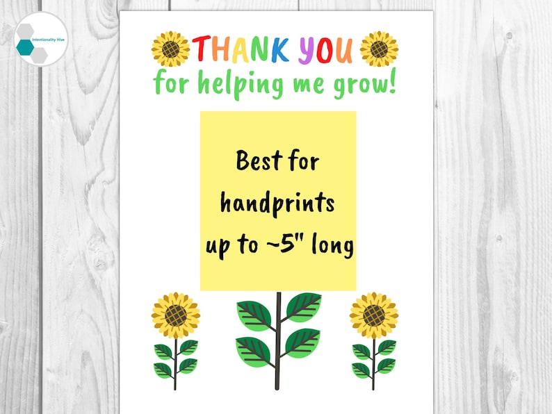Preschool Teacher Handprint Art, Thank You Teacher Appreciation Gift ...