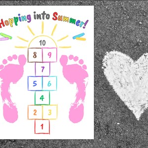 Summer Footprint Craft Printable, Summer Craft for Toddlers Kids ...