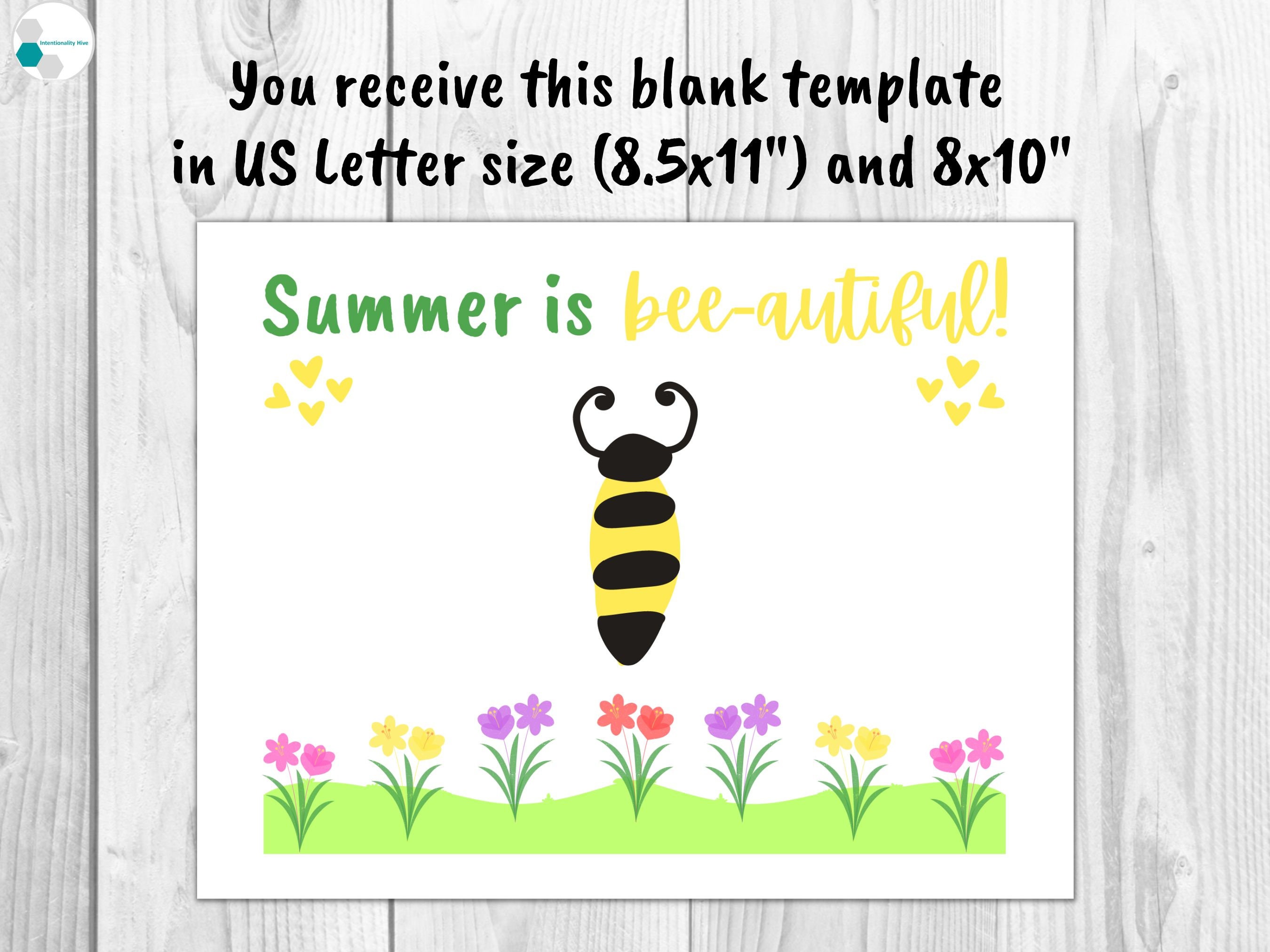 Summer Handprint Art Craft, Printable Summer Craft for Toddlers, Bee ...