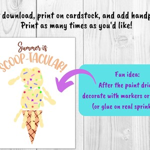 Summer Handprint Art Ice Cream Craft, Summer Craft for Toddlers ...