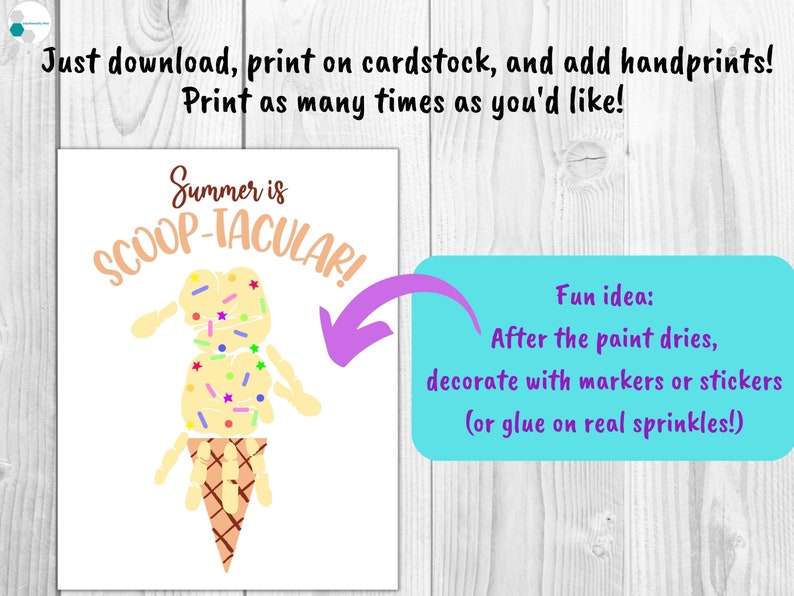 Summer Handprint Art Ice Cream Craft Summer Craft for - Etsy