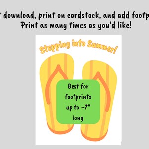 Summer Footprints Craft, Stepping Into Summer Craft for Toddlers Kids ...