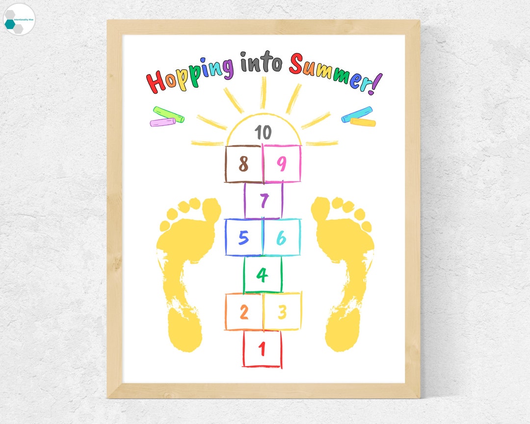 Summer Footprint Craft Printable, Summer Craft for Toddlers Kids ...