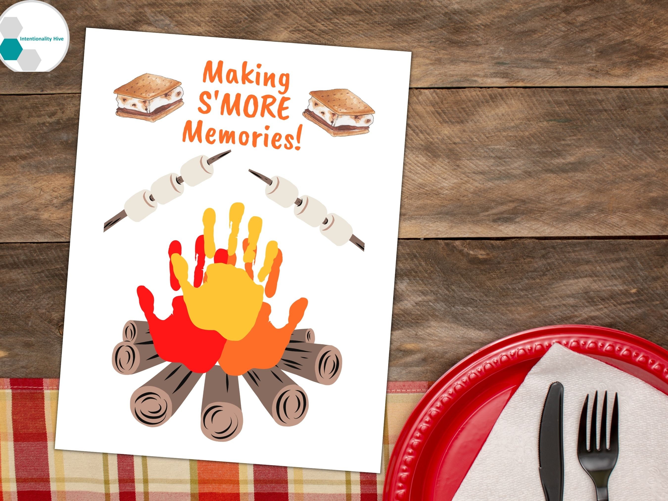 Campfire Handprint Art | Making Smore Memories Camping Craft for ...