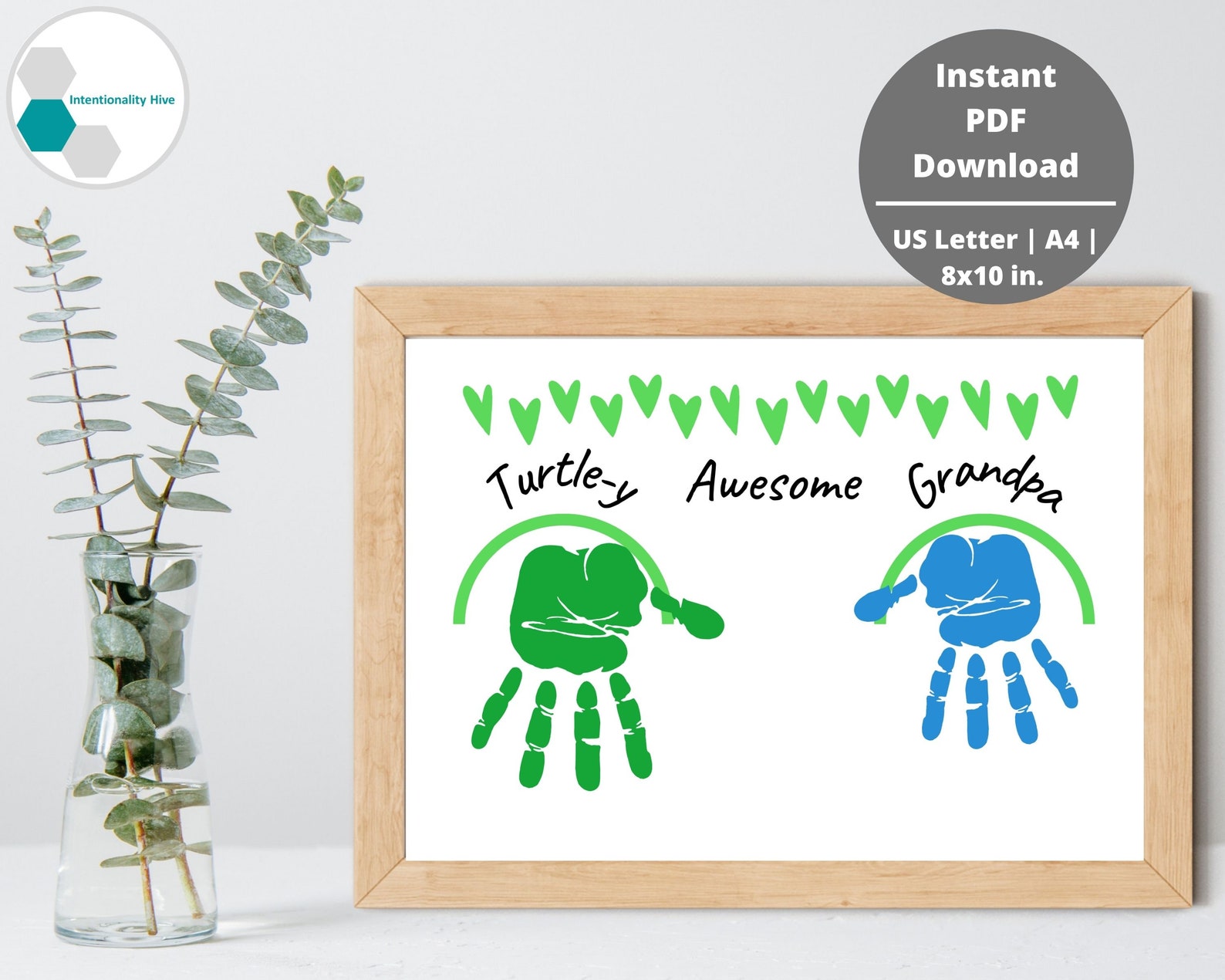 Grandpa Printable Handprint Craft Father's Day Handprint | Etsy