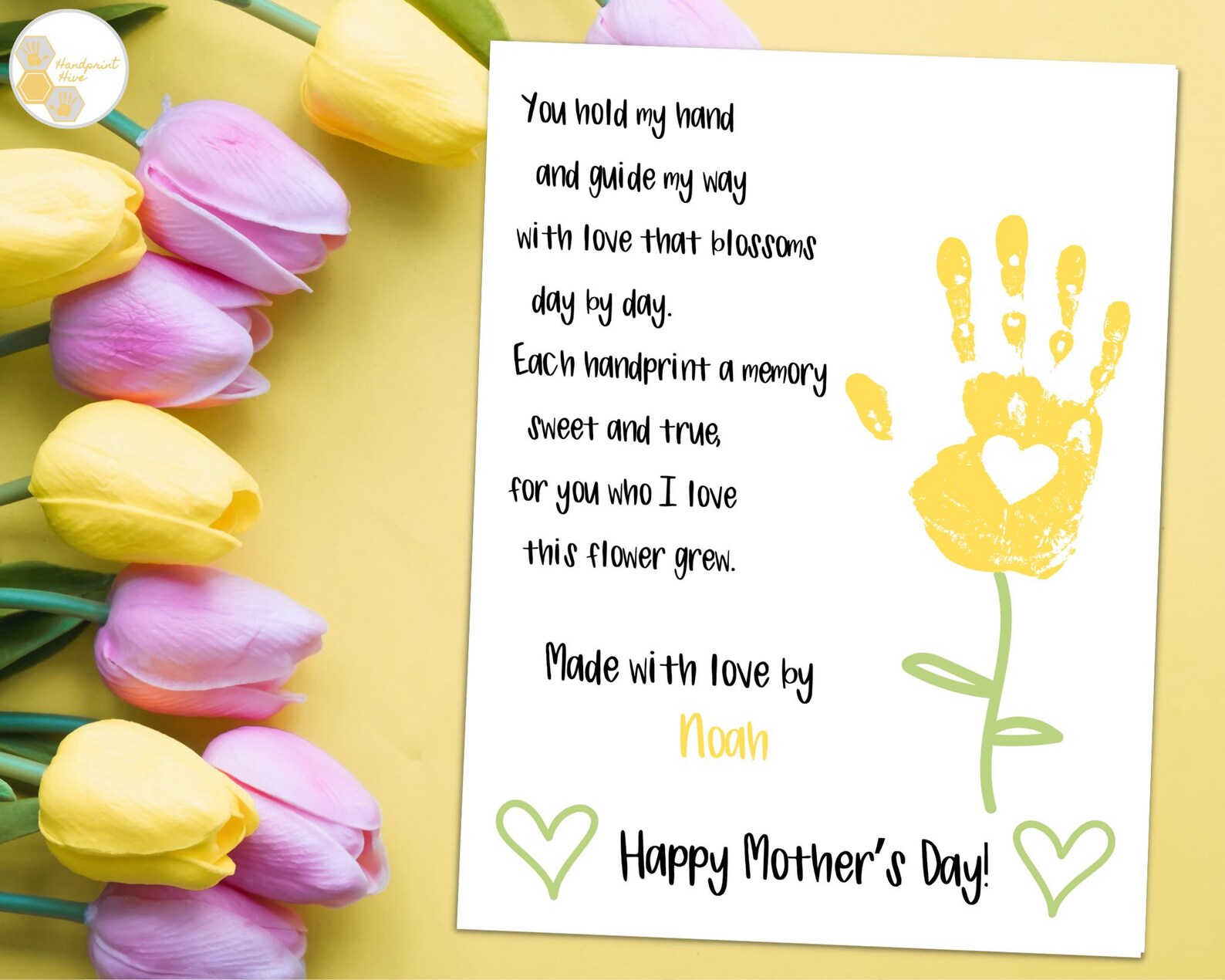 Flower Handprint Poem Mother's Day Craft for Preschool Toddlers Baby ...