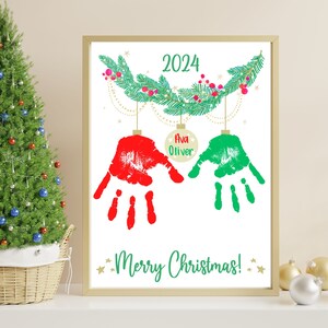 2024 Christmas Handprint Craft 2 Kids Toddlers Twins, 2024 Handprint ...