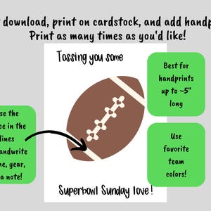 Superbowl Handprint Art Craft, Superbowl Baby, 2025 Superbowl Sunday ...