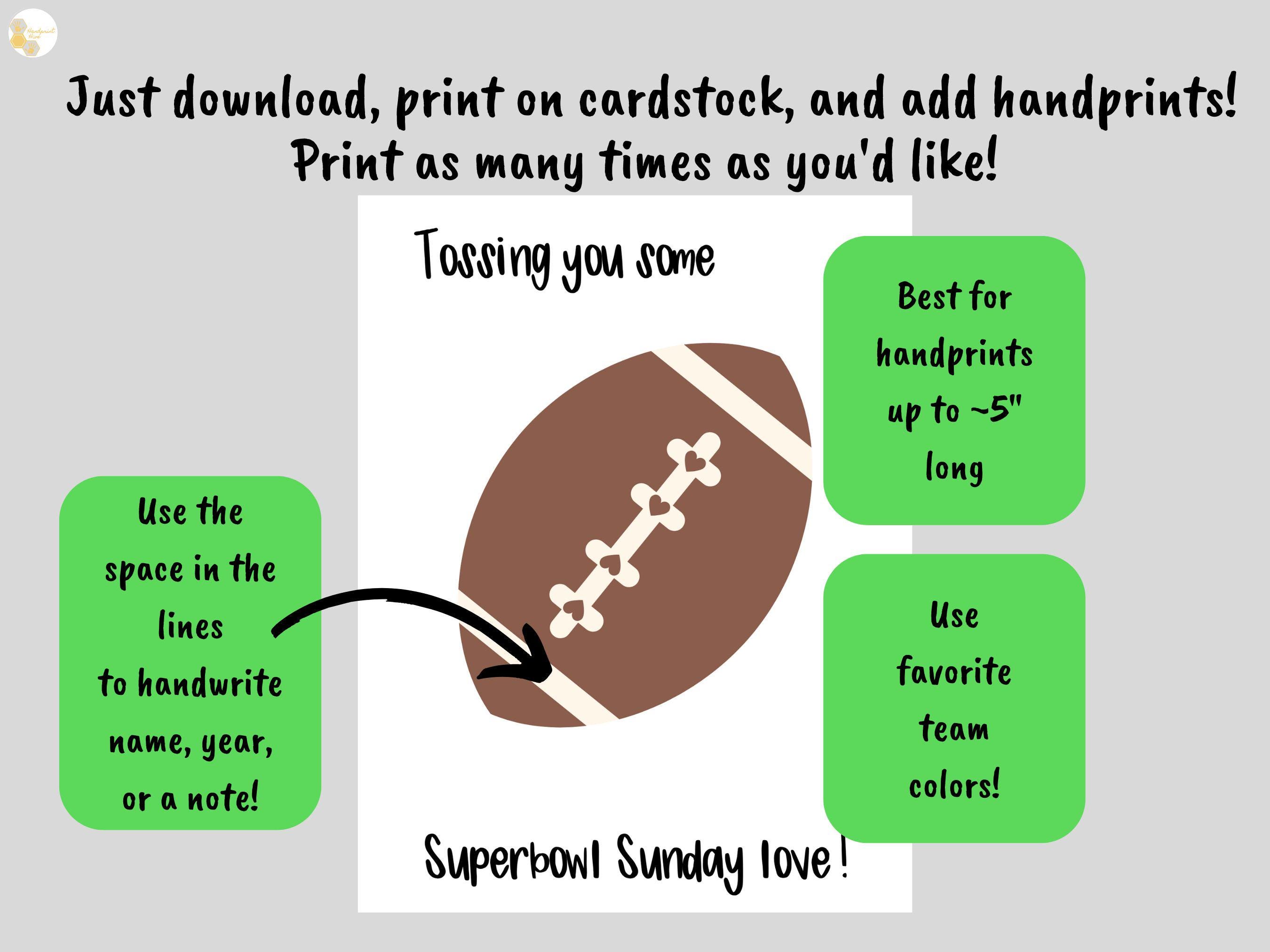 Superbowl Handprint Art Craft, Superbowl Baby, 2025 Superbowl Sunday ...