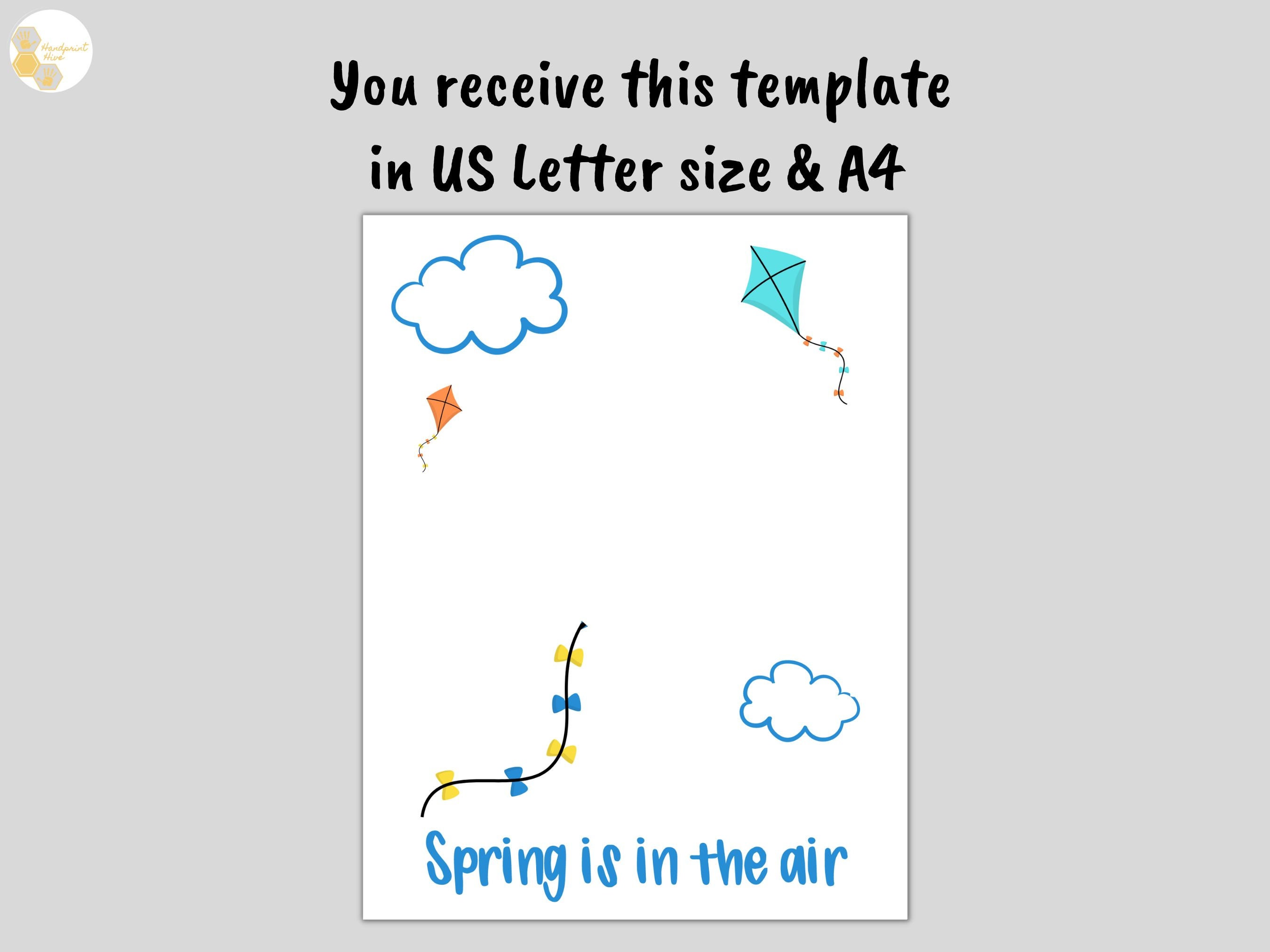 Kite Spring Handprint Art Craft, Spring is in the Air Handprint, Spring ...