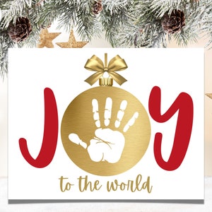 Joy Handprint Christmas Ornament Craft, Christmas Handprint Art Craft ...