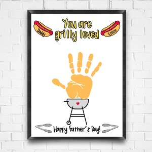 Grill Handprint Art Father's Day Crafts, Grill Dad Gift Handprint Craft ...