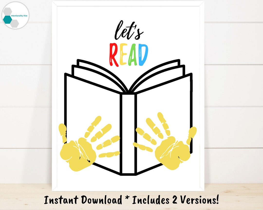 Book Handprint Craft Printable Back to School Handprint - Etsy