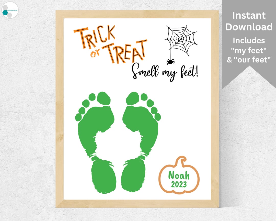 Smell My Feet Footprint Printable Craft for Toddler Baby Preschool ...