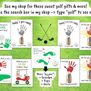 Best Dad by Par Footprint Art Craft Printable, DIY Father's Day Golf ...