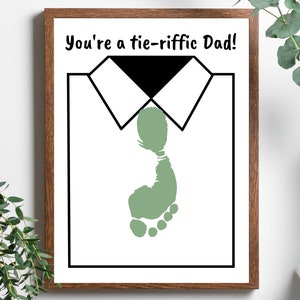 Father's Day Tie Footprint Craft | Printable Footprint Art for Dad From ...