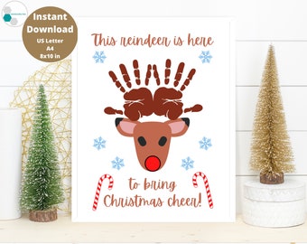 Christmas Reindeer Handprint - Etsy