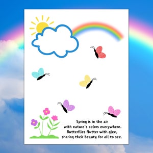 Fingerprint Butterfly Spring Craft for Preschool Toddlers Kids, Spring ...