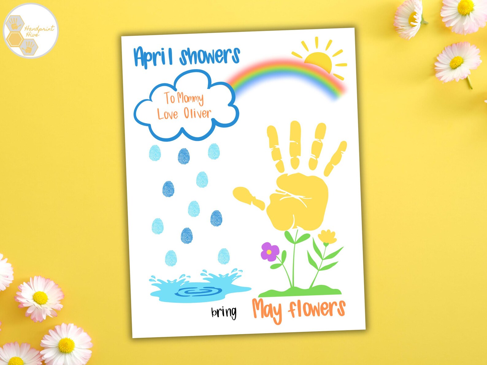 April Showers Handprint Art | Spring Handprint Craft for Toddlers ...