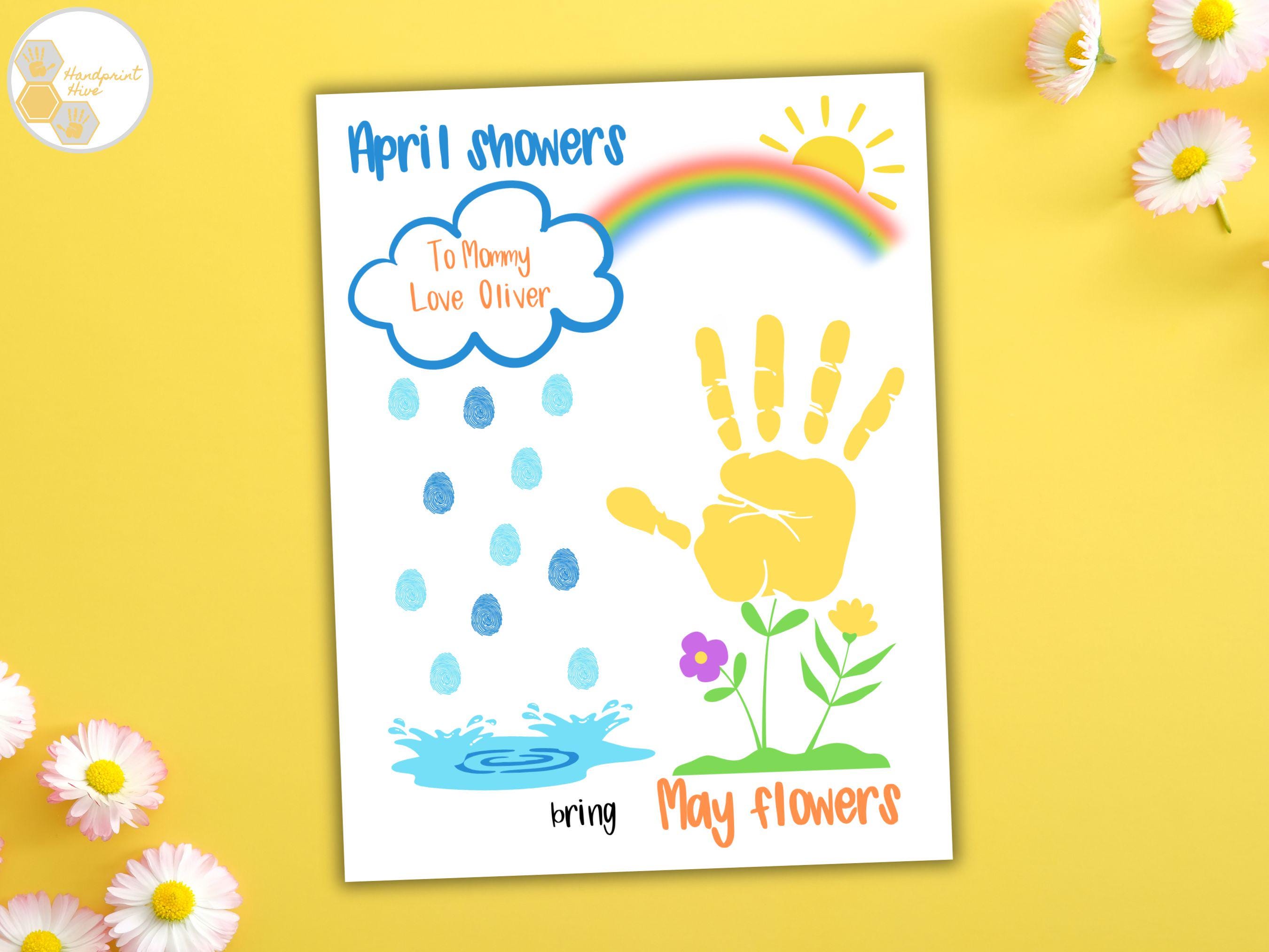 April Showers Handprint Art | Spring Handprint Craft for Toddlers ...